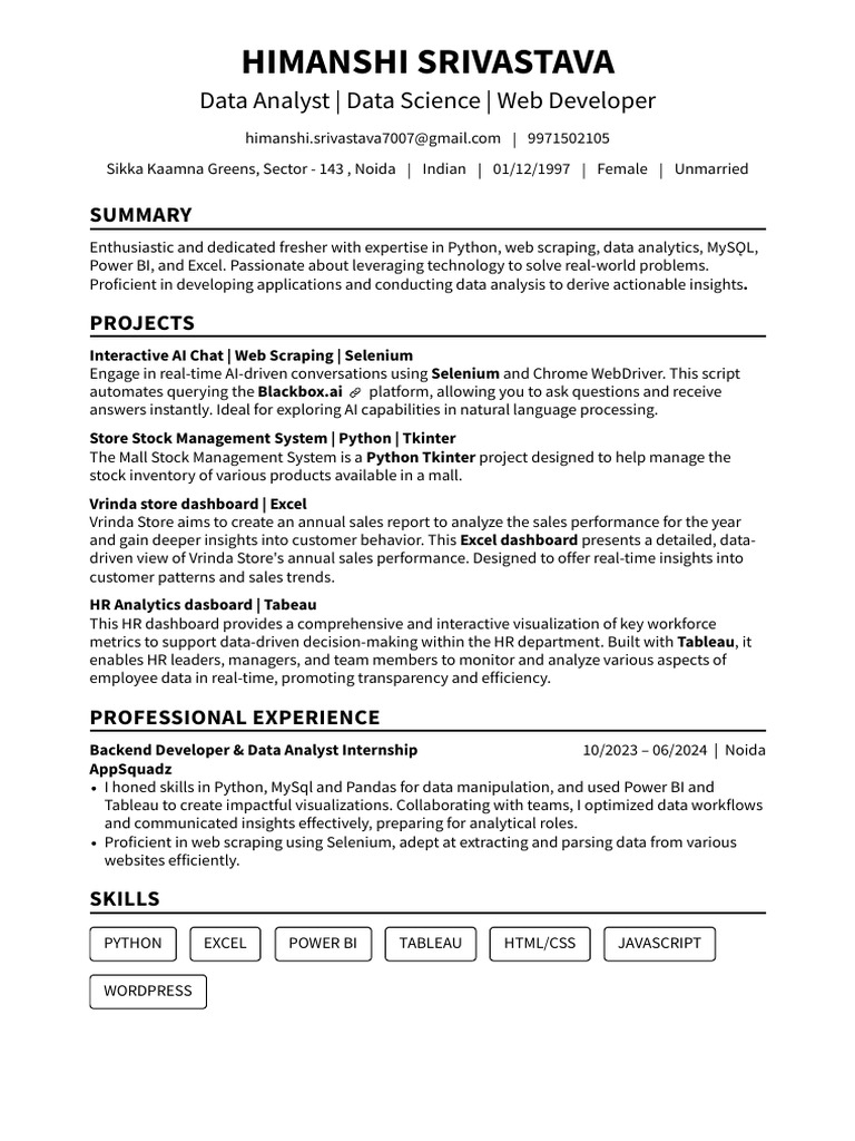 Himanshi-Srivastava Resume | PDF | Information Technology | Computing