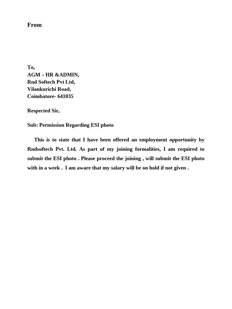 ESI Permission Form | PDF