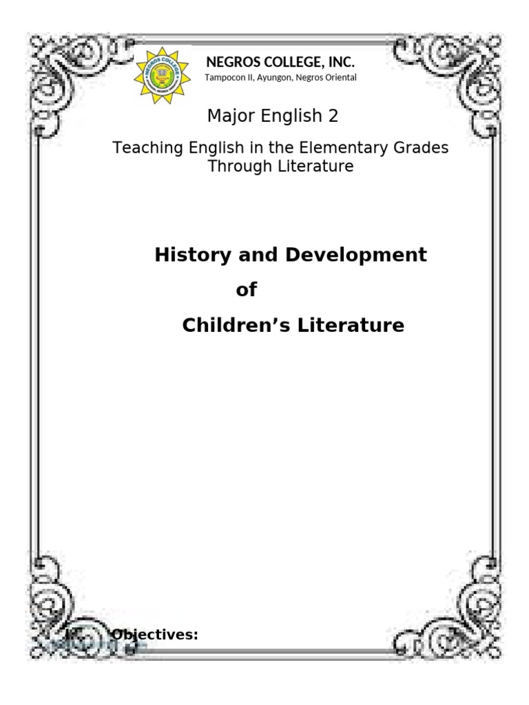 History of Children's Literature | PDF | Children's Literature | Fairy ...