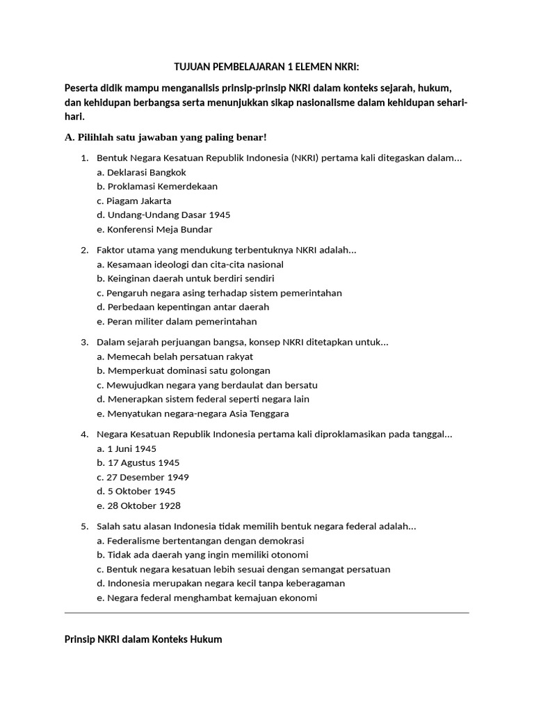 Prinsip NKRI dan Nasionalisme Pancasila | PDF