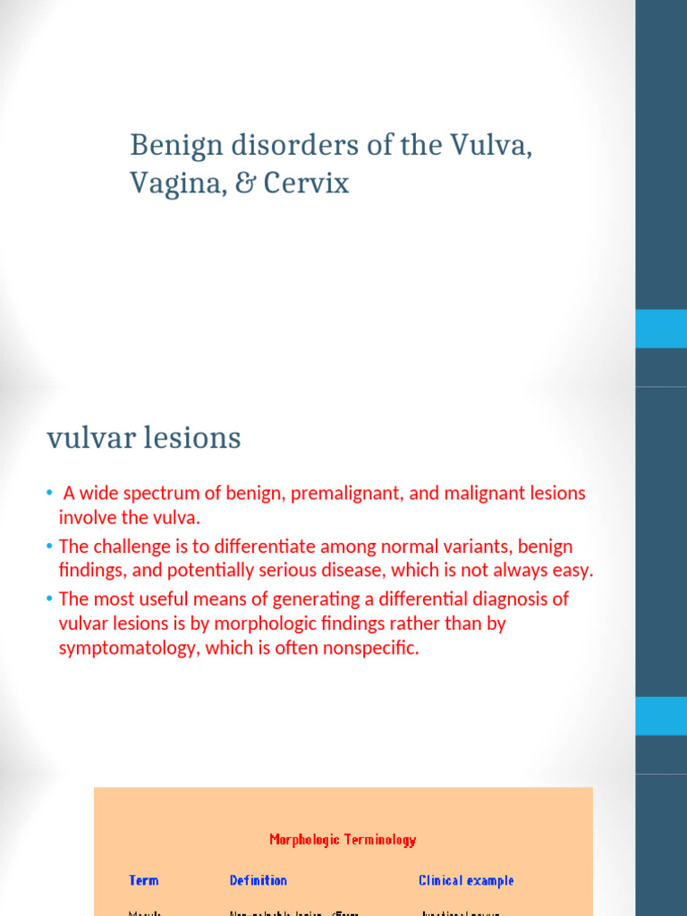 Benign Disorders of The Vulva, Vagina | PDF | Vagina | Diseases And ...