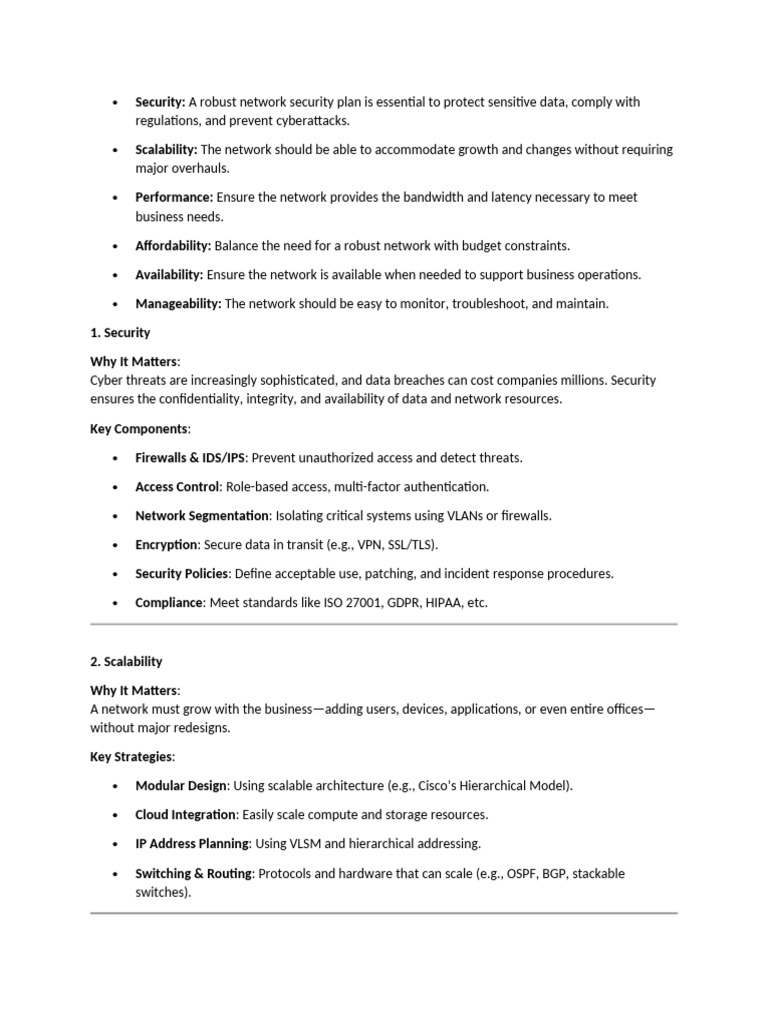 Network Design: Security, Scalability, Performance | PDF | Computer ...