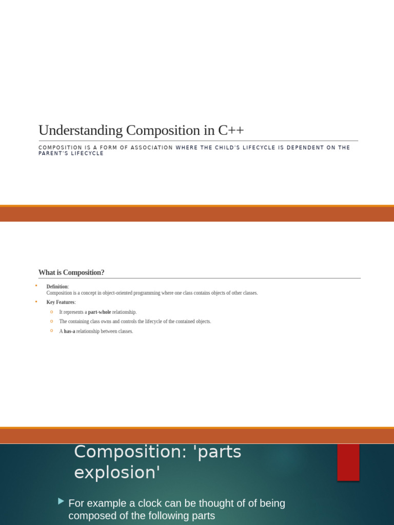 C++ Composition: Key Concepts & Benefits | PDF | Inheritance (Object ...