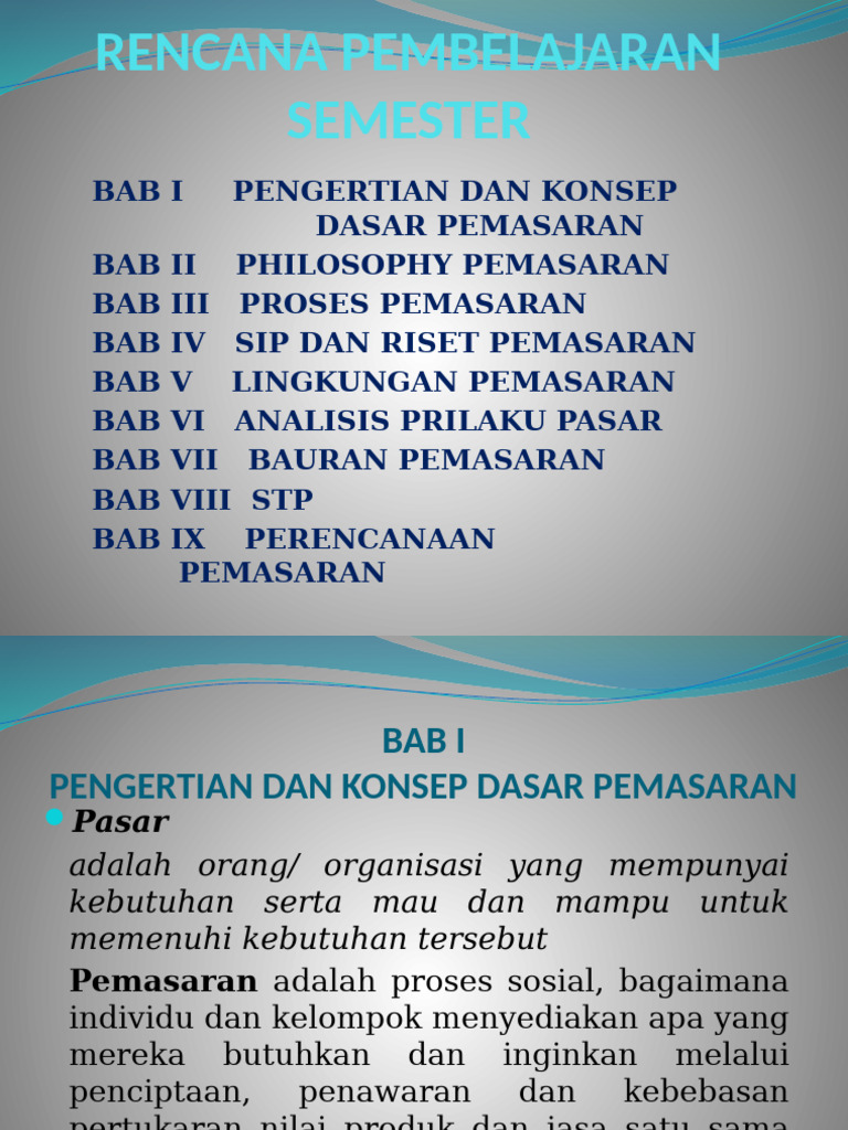 Bab i Pengertian Dan Konsep Dasar Pemasaran | PDF