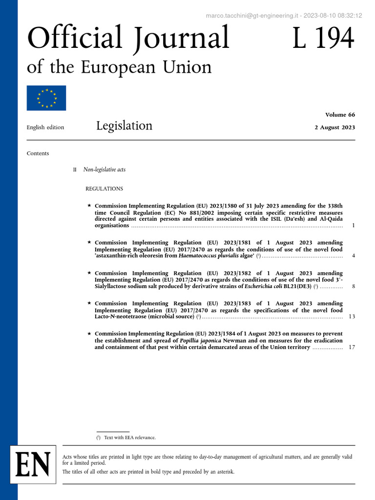 Harmonised-Standards-OJEU-August-2023-1 | PDF | Elevator | Exhaust Gas
