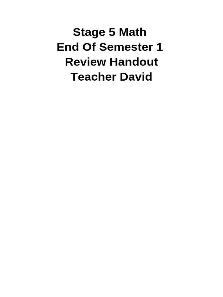 End of Semester Math Review | PDF | Triangle | Numbers