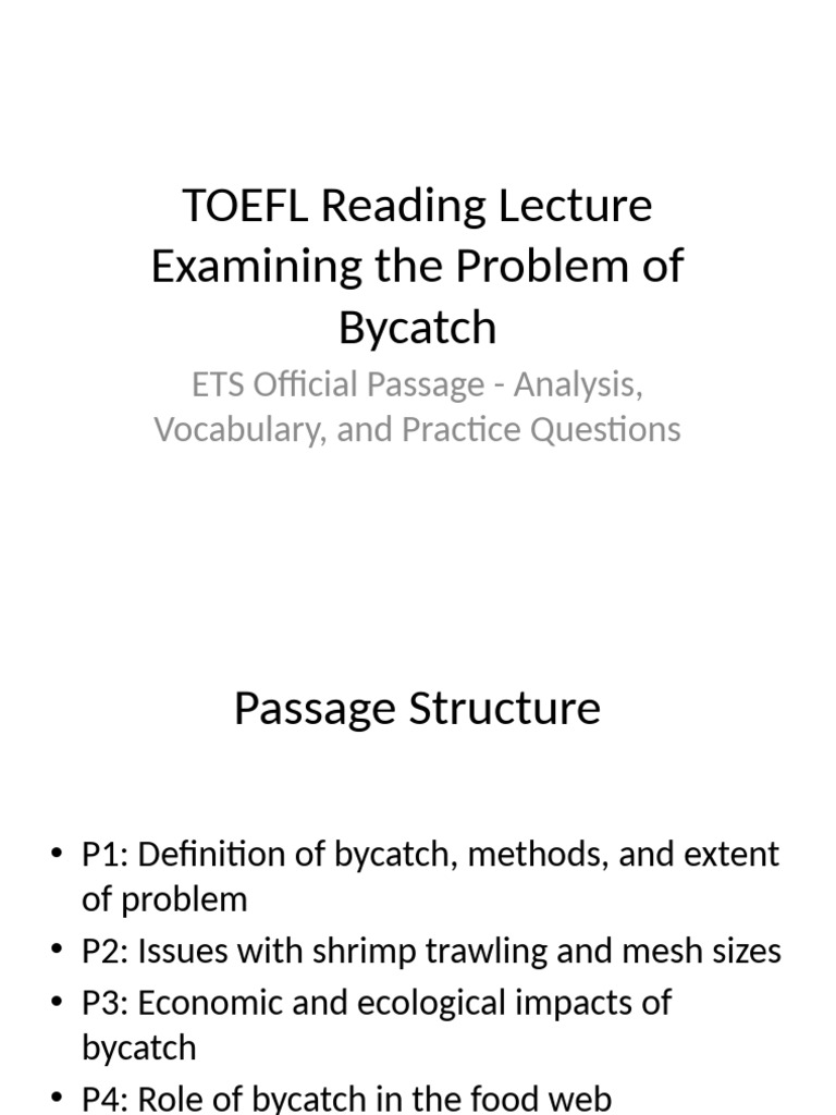 TOEFL Bycatch Lecture | PDF