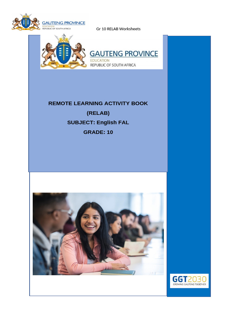 EFAL RELAB GR 10 Learner Worksheets Term 1 - 4-1 | PDF | Subject ...