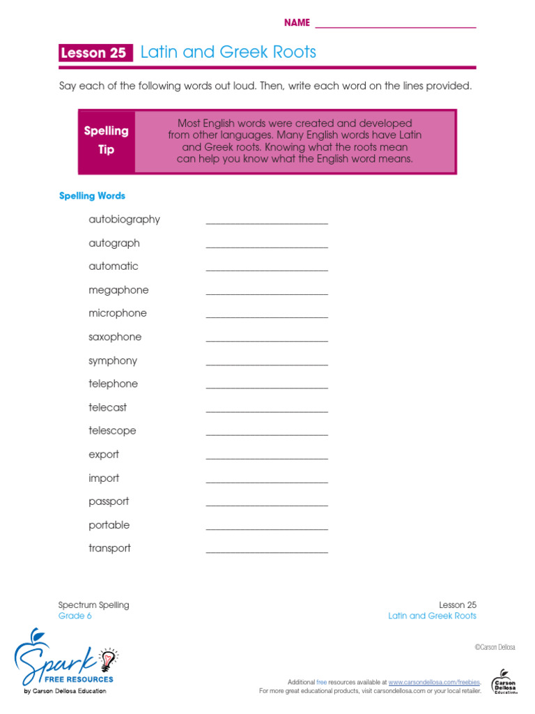 Latin and Greek Roots: Lesson 25 | PDF | Telephone | Telegraphy