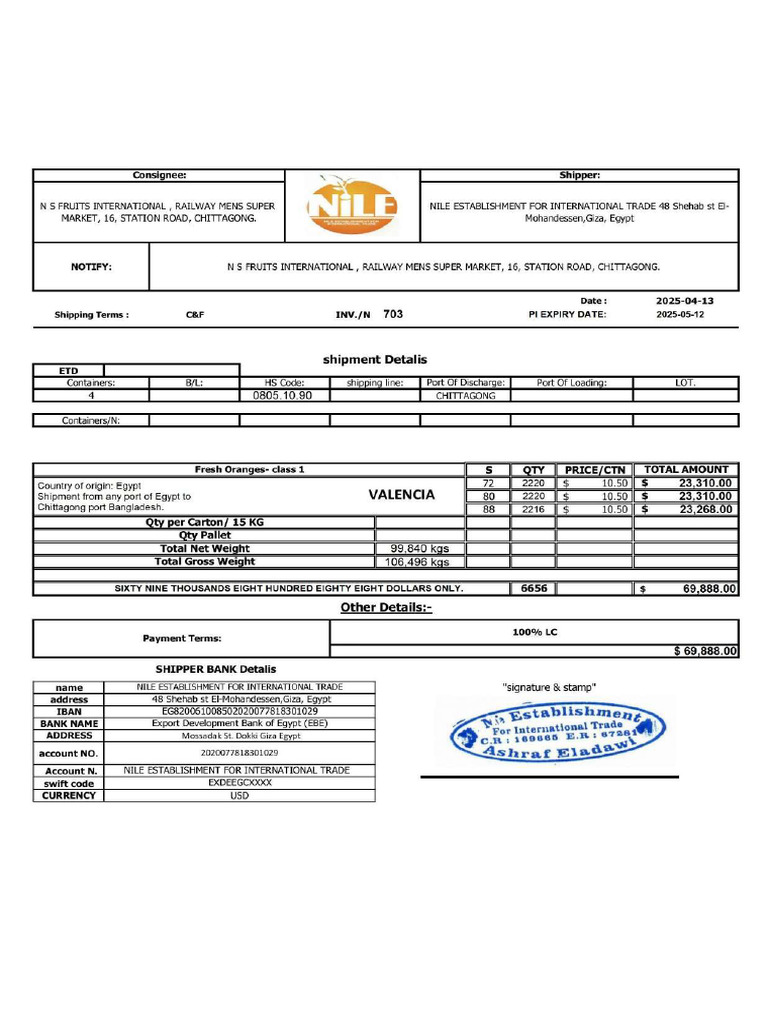 Invoice NS-703 | PDF