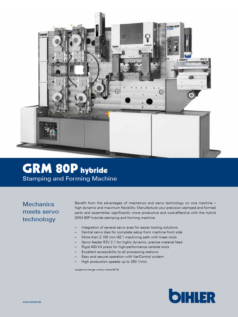 Stanzbiegeautomat GRM 80p Hybrid Bihler en | PDF