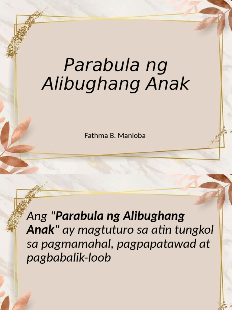 Parabula NG Alibughang Anak | PDF