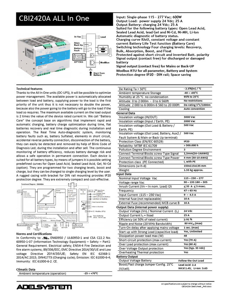 CBI2420A Data sheet _R40-D | PDF | Power Supply | Alternating Current