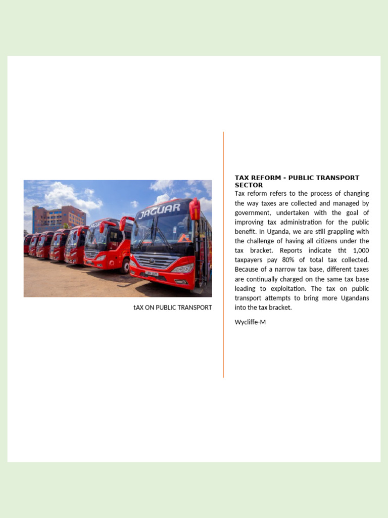 Taxation of The Public Transport Sector | PDF | Taxes | Excise