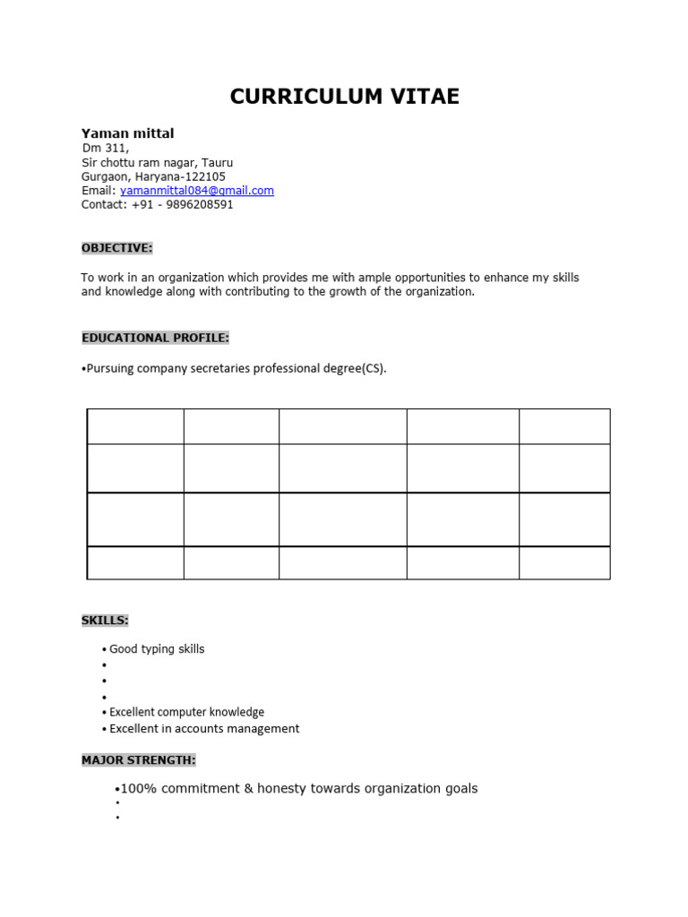 Yaman Mittal's CV for KPMG Opportunities | PDF