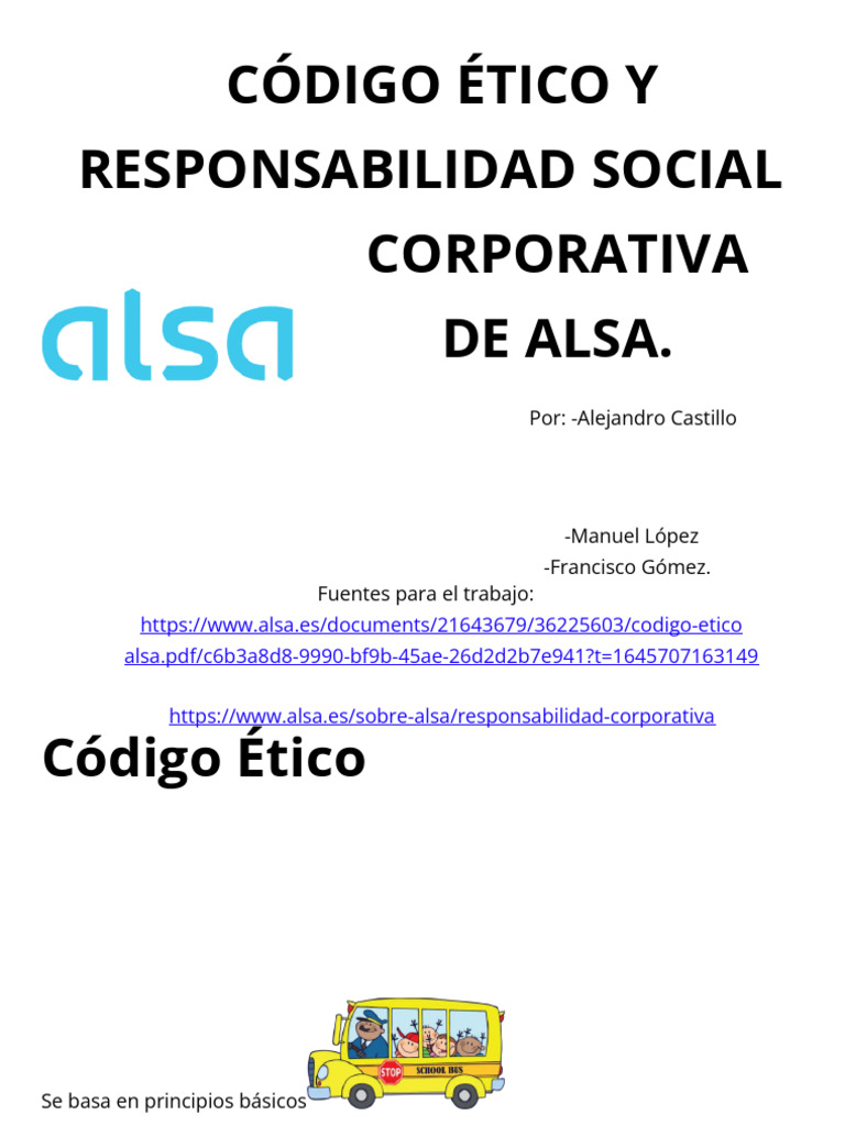 Código Ético y Responsabilidad Social Corporativa de Alsa. 1 | PDF | Seguridad de información ...