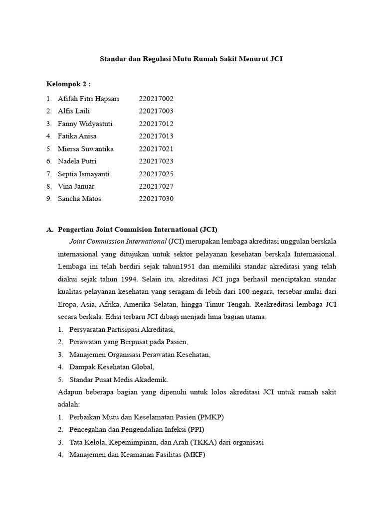 Manajemen Mutu Pelayanan Rumah Sakit Kel 2 | PDF