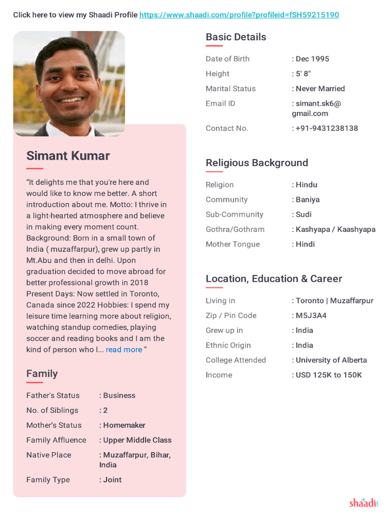 Simant Biodata 1 | PDF