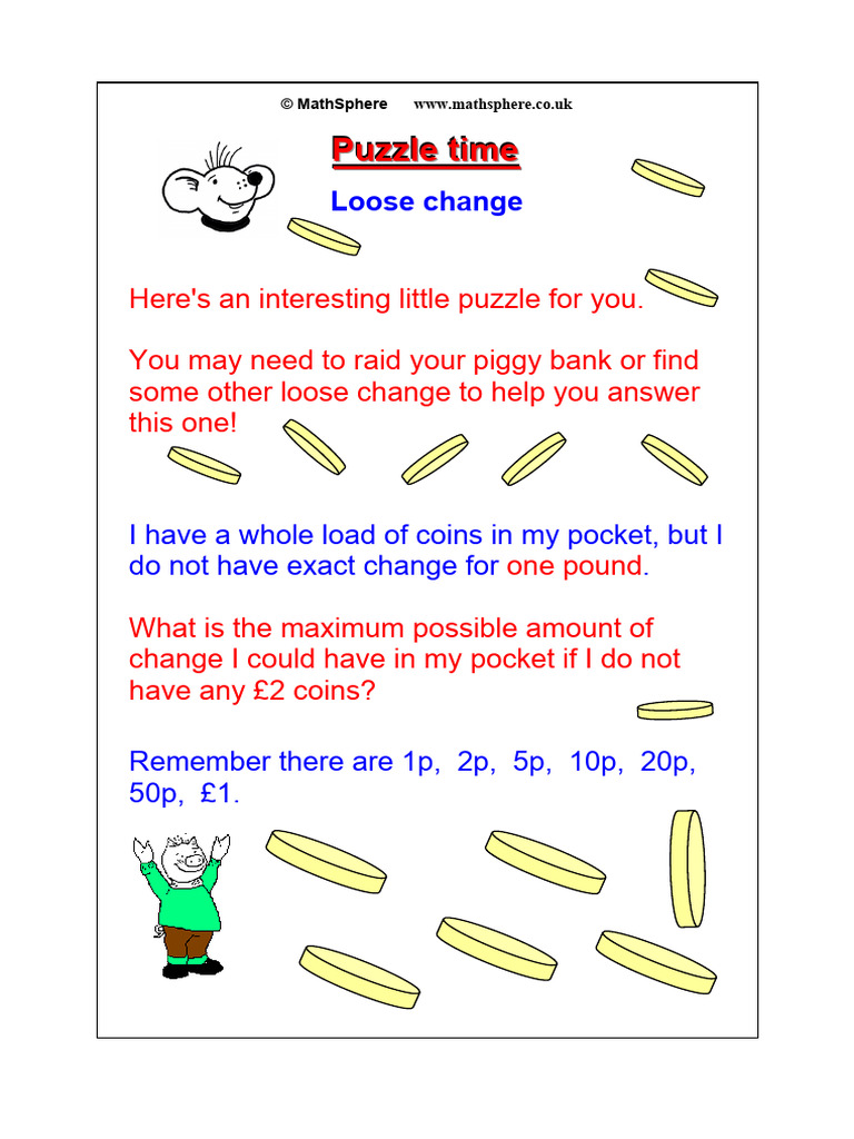 Maximum Change Puzzle Without £2 Coins | PDF