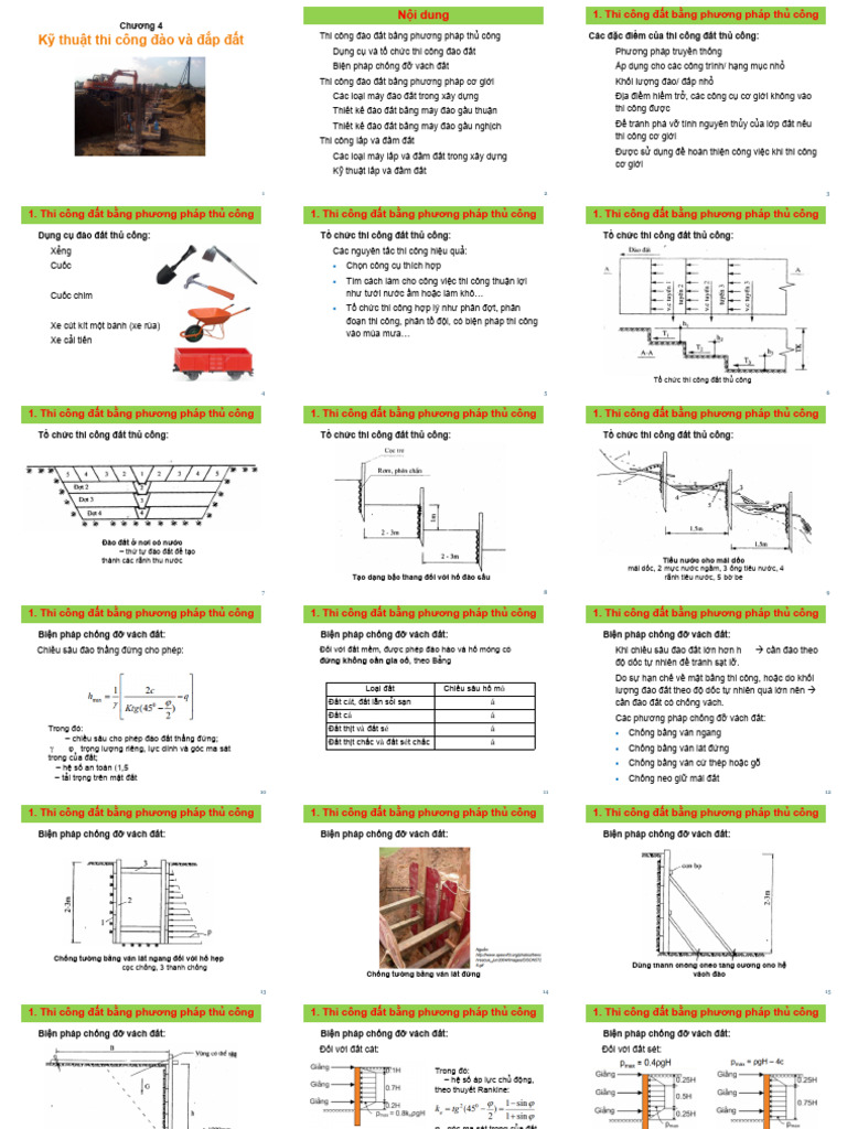 KTTC Chuong 4 Ky Thuat Thi Cong Dao Va Dap Dat | PDF