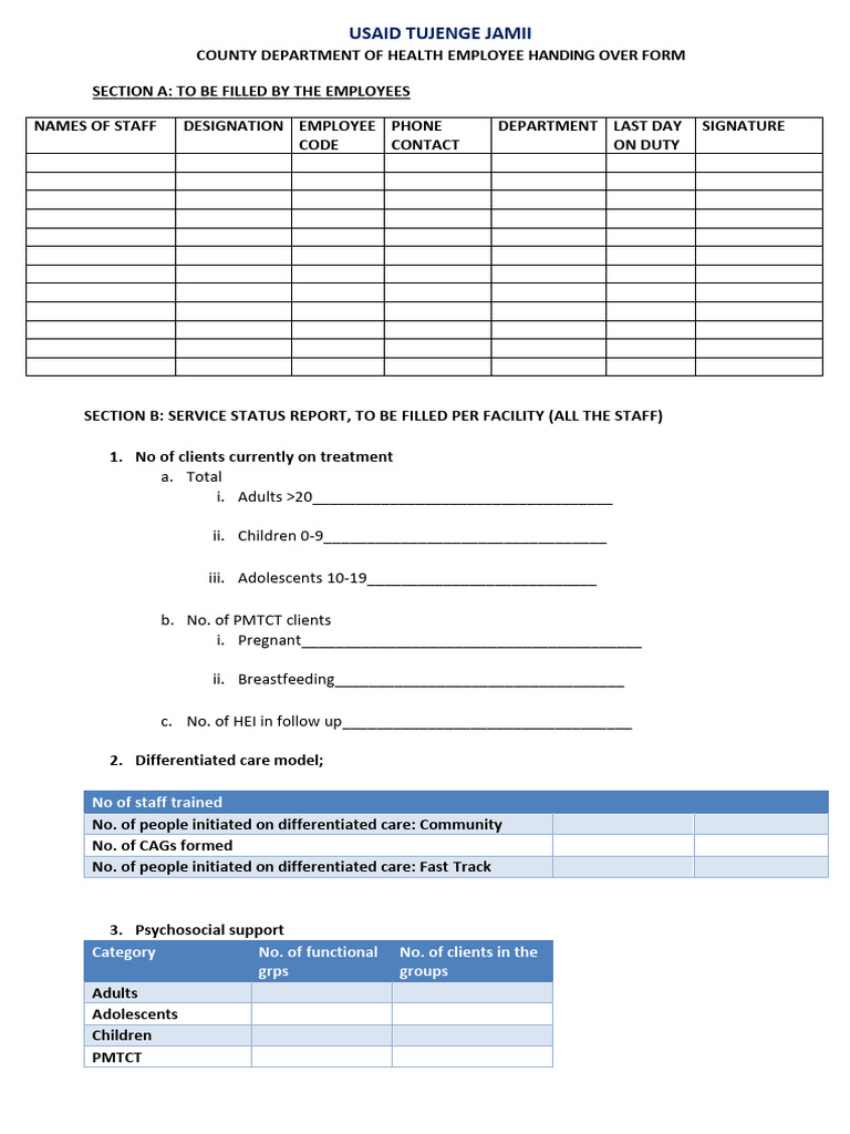 EMPLOYEE HANDING OVER FORM-RV-1 (2) | PDF | Health Care