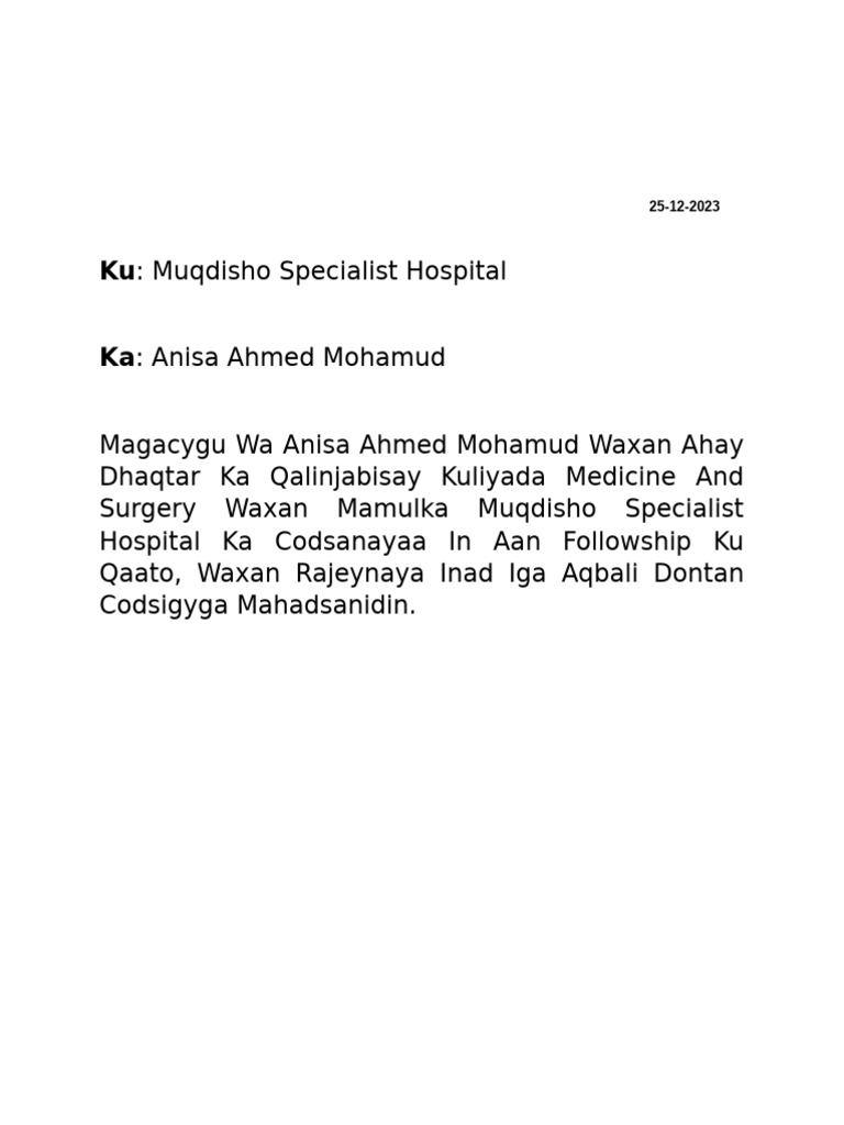 Warqad Codsi | PDF