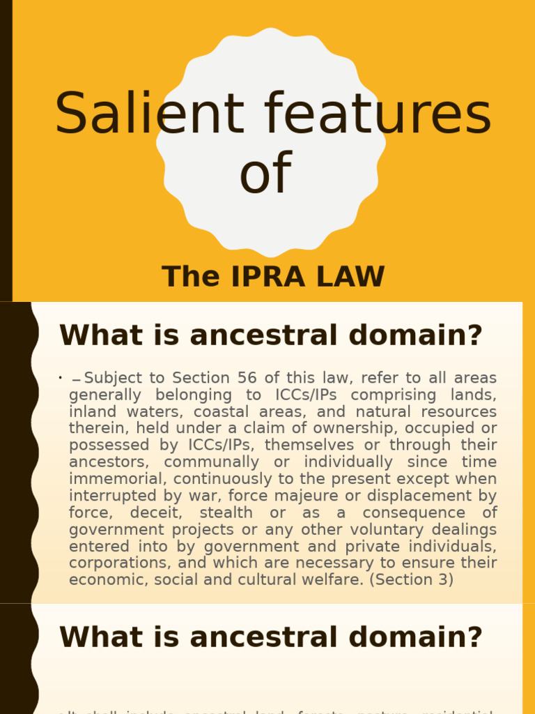 Salient Features of Ipra Powerpoint Lect-1 | PDF | Justice | Crime & Violence