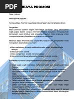 Biaya Promosi | PDF | Pengelolaan Keuangan & Uang