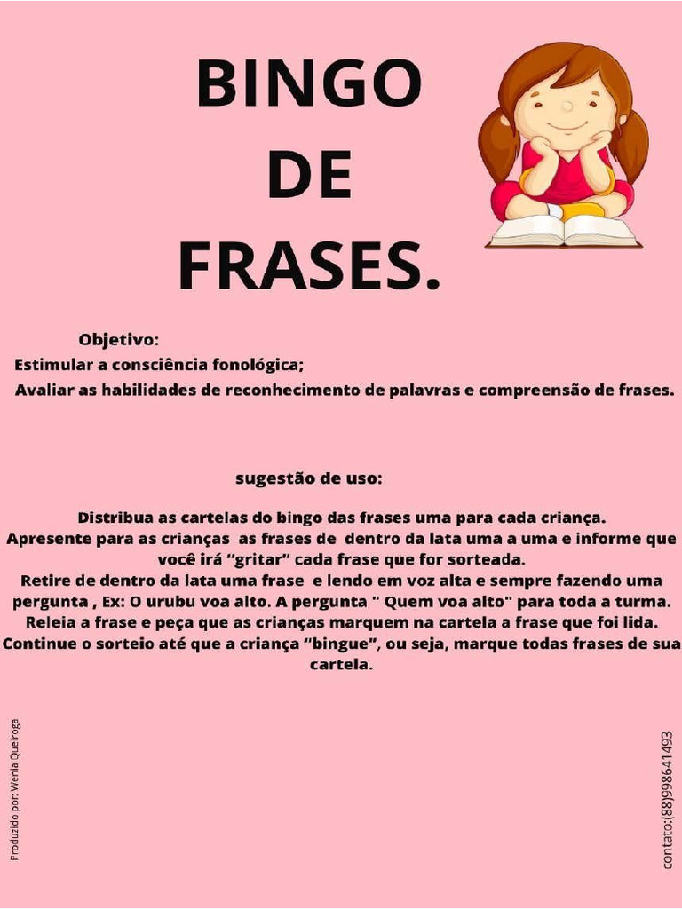 Bingo de Frases Em PDF | PDF