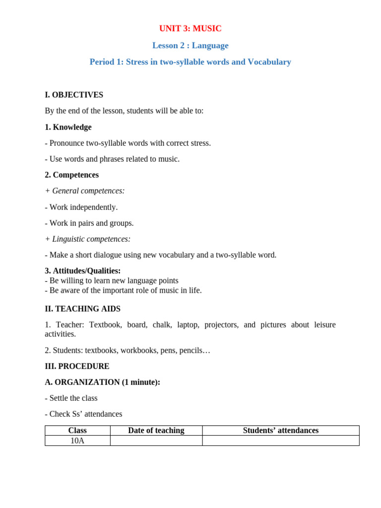 Two-Syllable Word Stress in Music | PDF | Stress (Linguistics ...