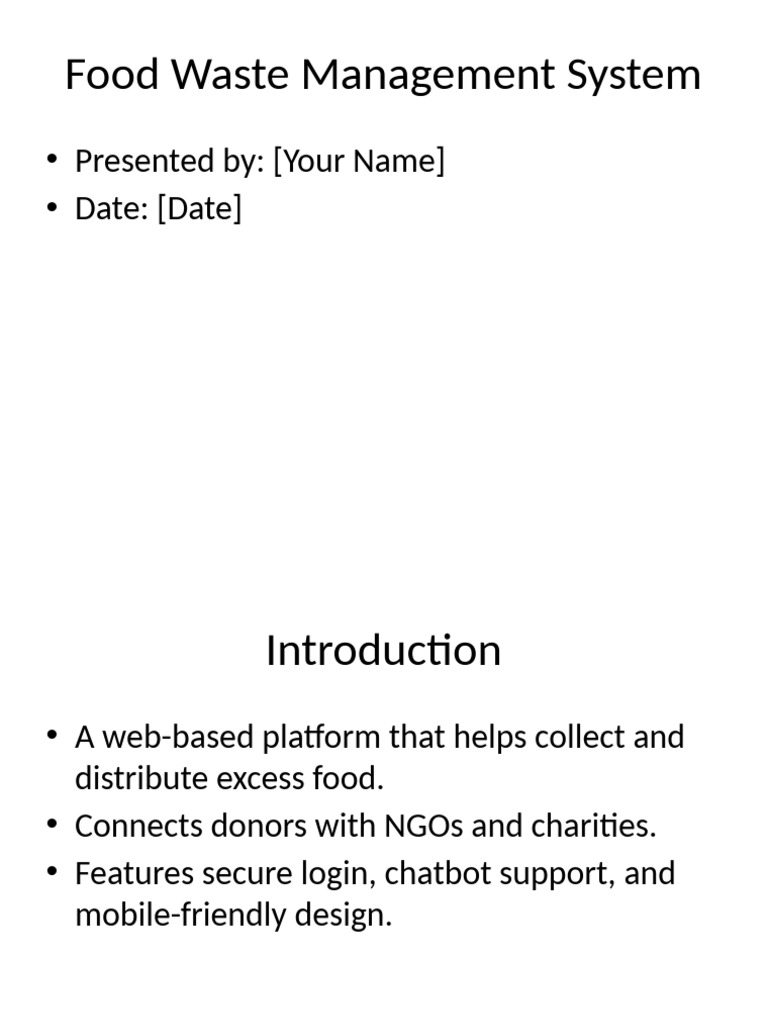 Food Waste Management System | PDF