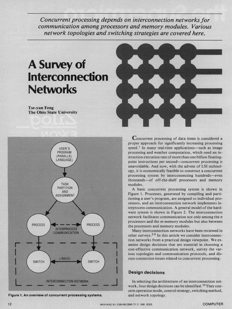 1981 IEEE A Survey On Interconnection Networks | PDF | Network Topology ...