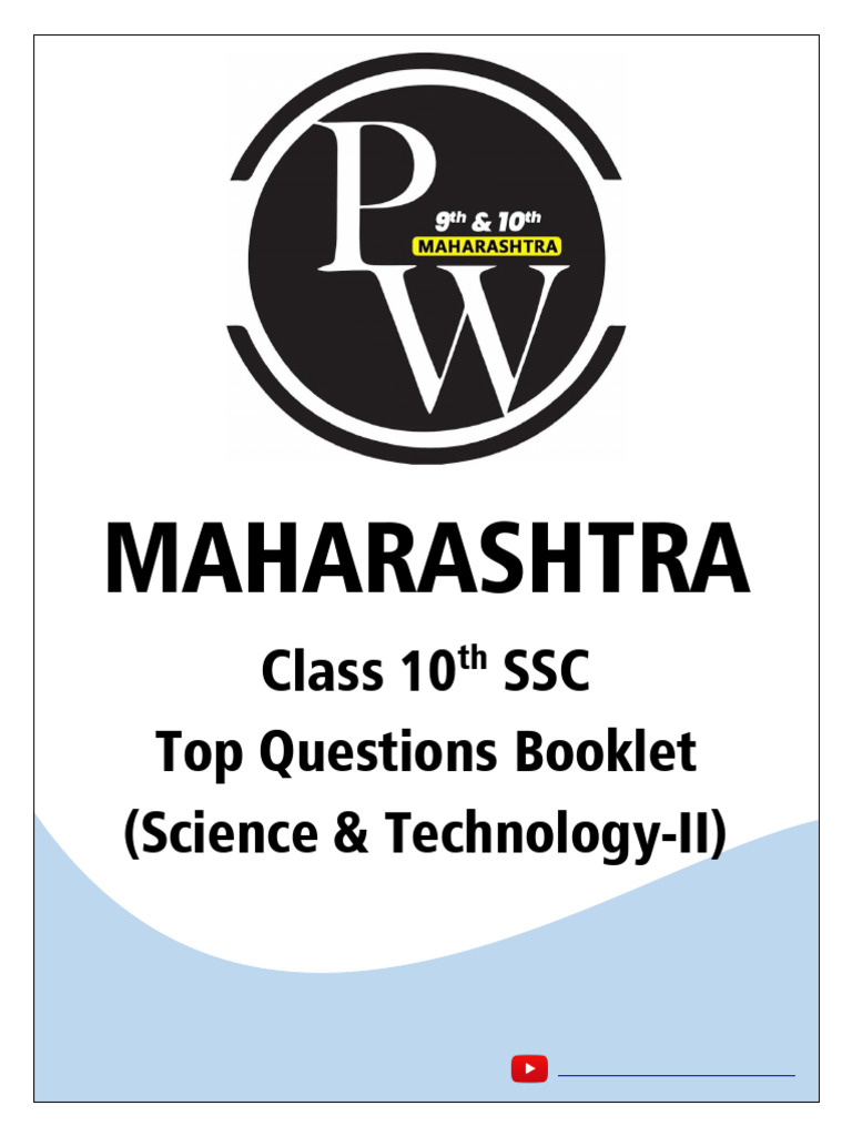 Practice Sheet - Maharashtra Class 10th SSC Top Question Booklet - Science & Technology-II ...