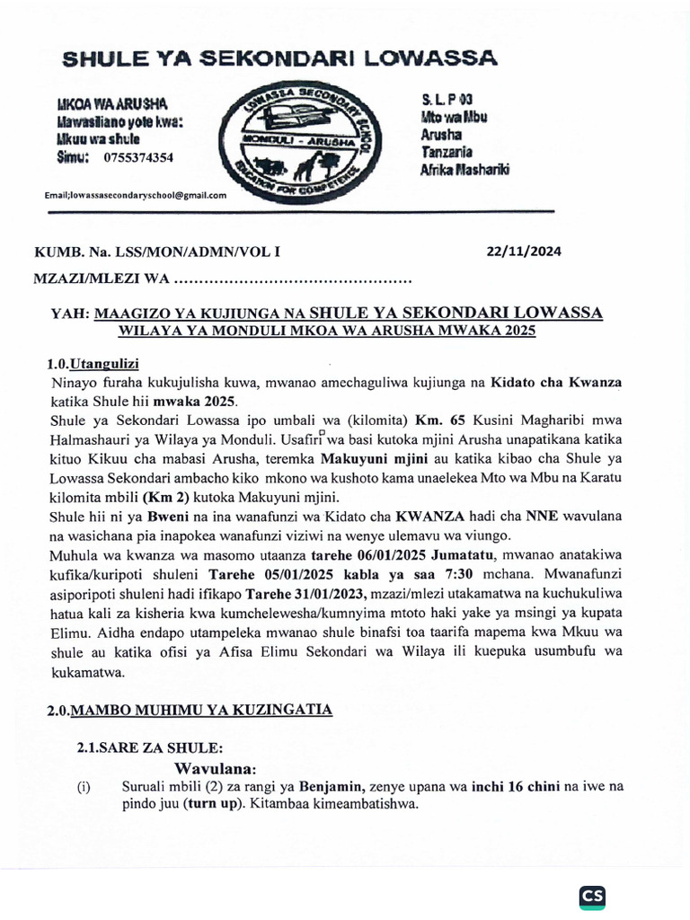 Lowasa Sekondari | PDF