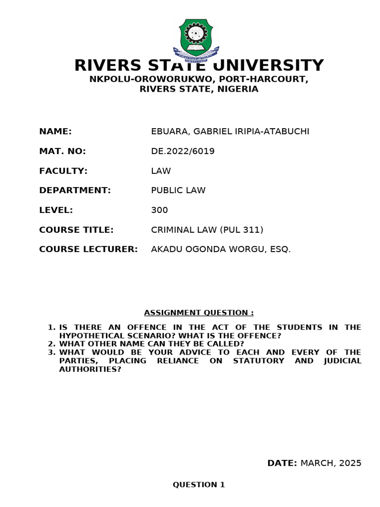 Criminal Law Assignment on Forgery | PDF | Crimes | Crime & Violence