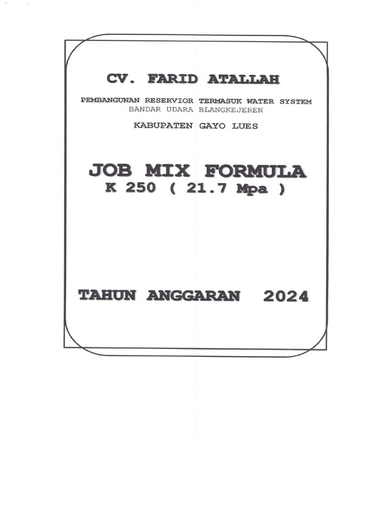 Job Mix Formula | PDF