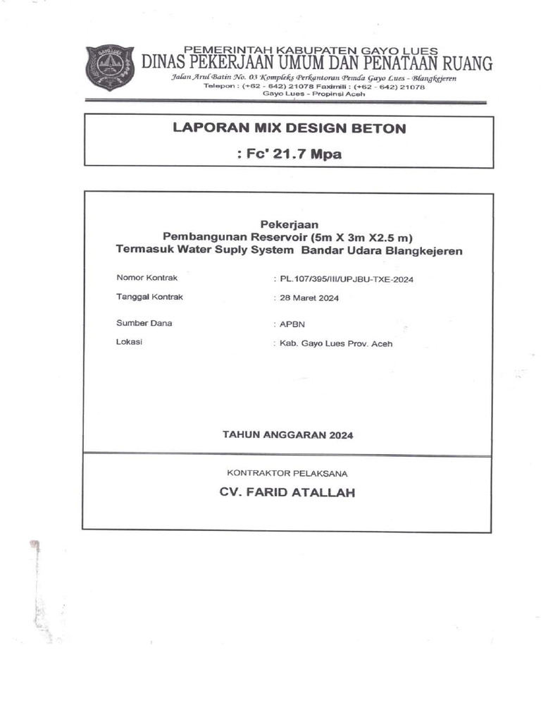 Laporan Job Mix Formula | PDF