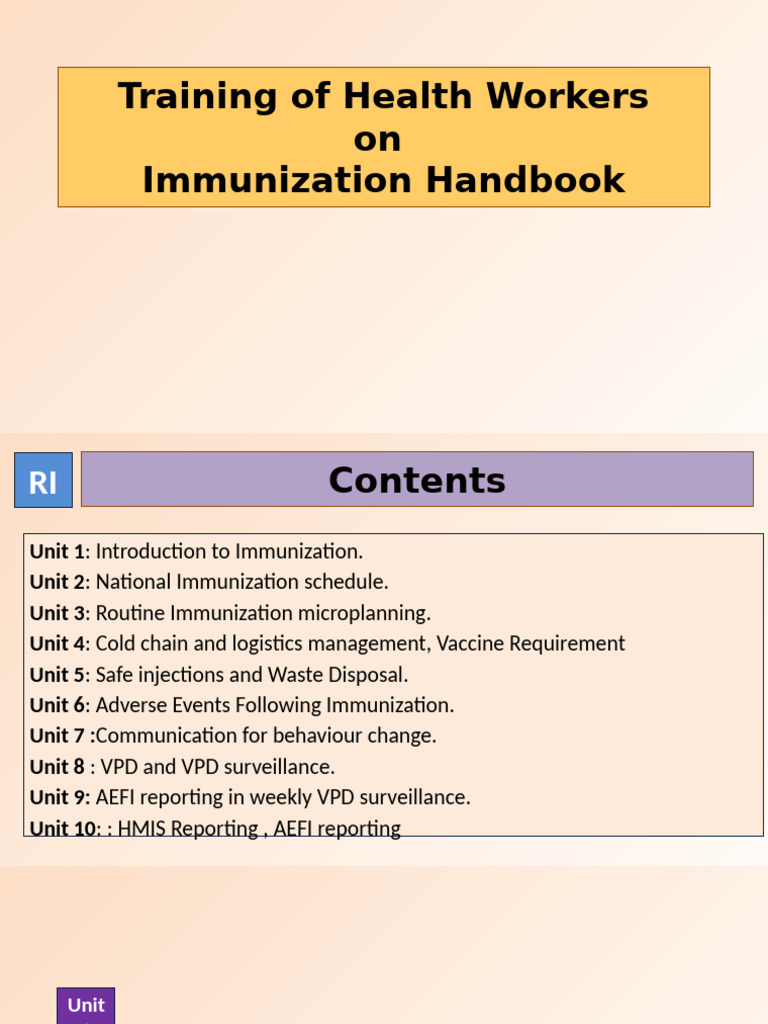 RI Training Health Workers | PDF | Vaccines | Clinical Medicine