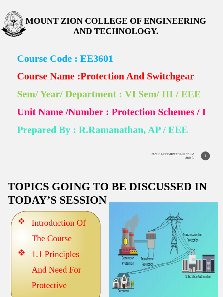 1.1 Significance and Need For Protective Schemes | PDF | Relay | Transformer
