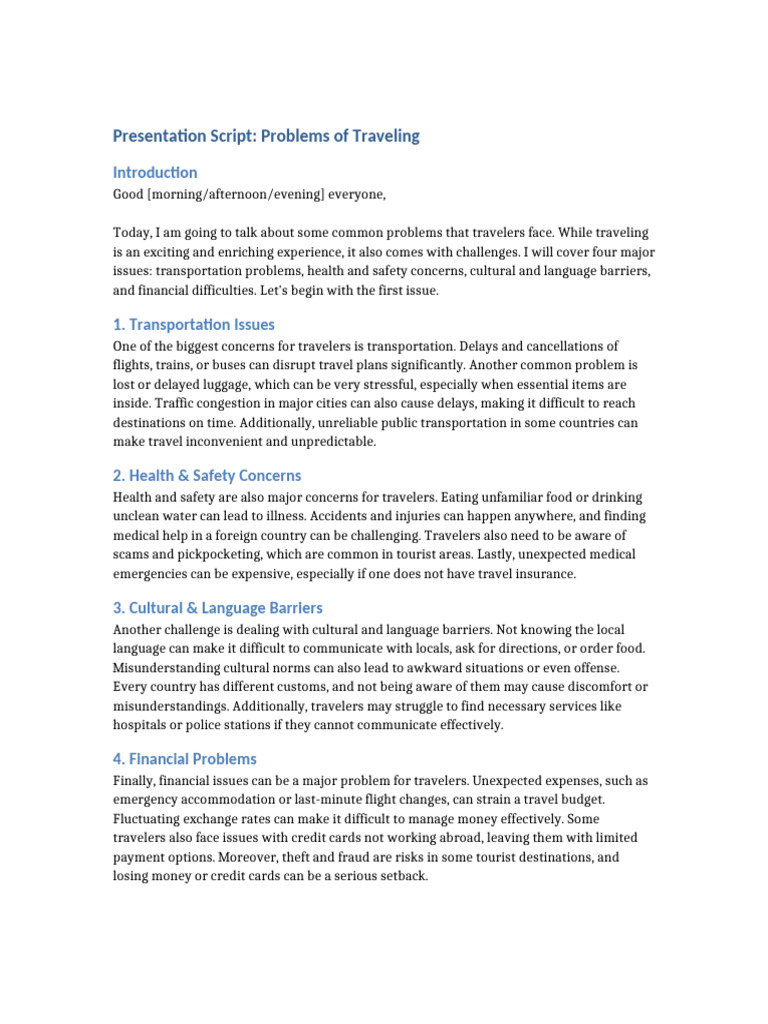 Presentation_Script_Problems_of_Traveling | PDF