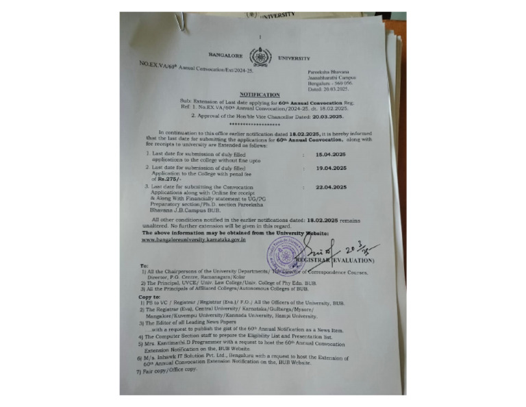 60th Convocation Date Extension | PDF