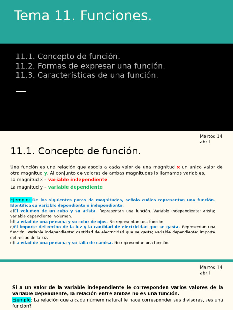 Teoría Funciones 2 | PDF | Función (Matemáticas) | Variable (Matemáticas)