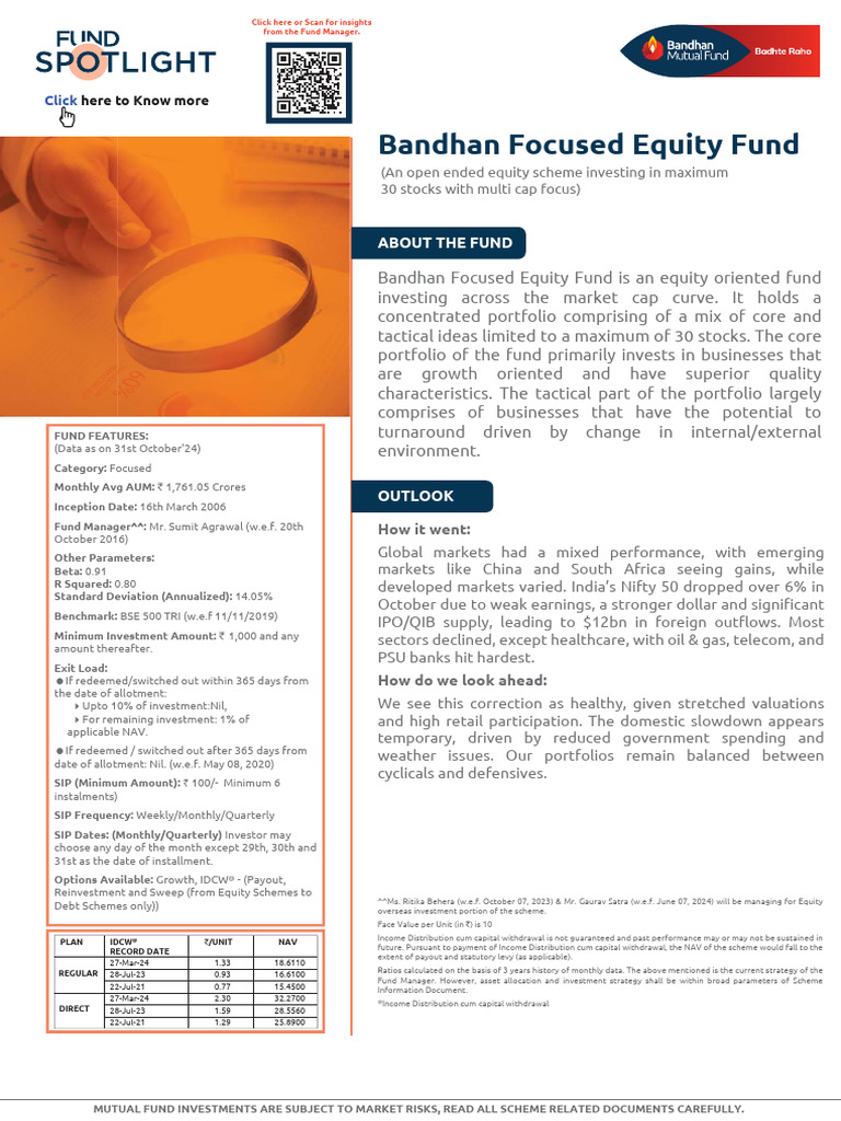 Bandhan Focused Equity Fund Overview | PDF | Investing | Money