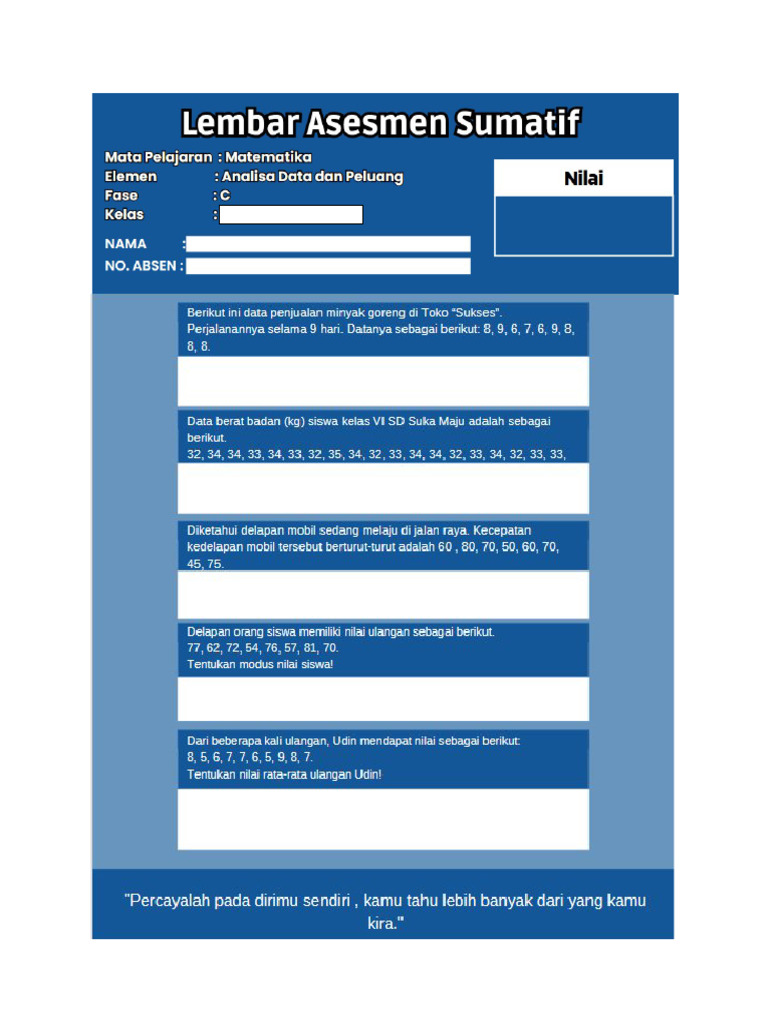 Lembar Asesmen | PDF