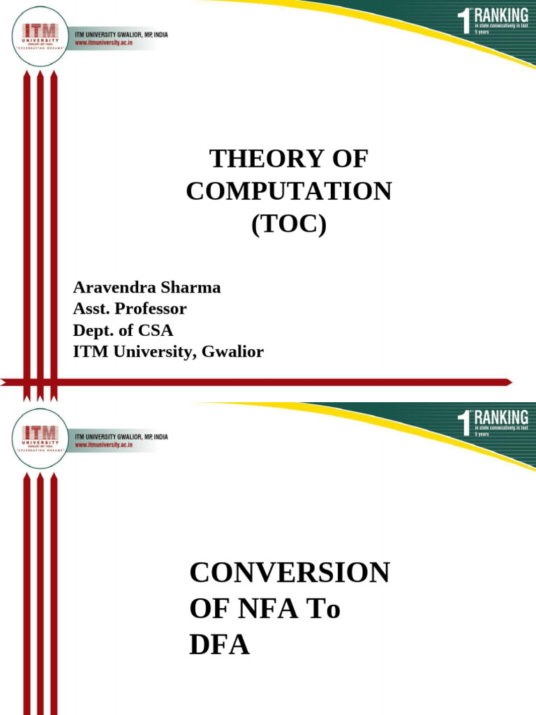 10 NFA To DFA Conversion Part-1 | PDF | Theory Of Computation | Models Of Computation