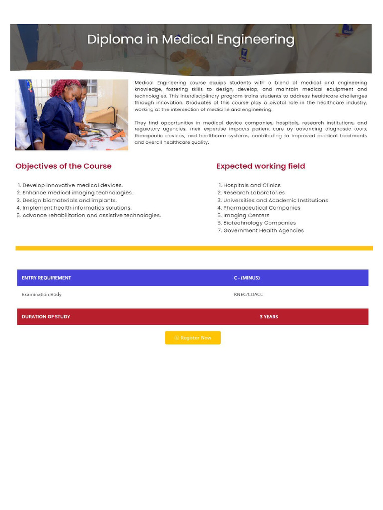Diploma in Medical Eng | PDF