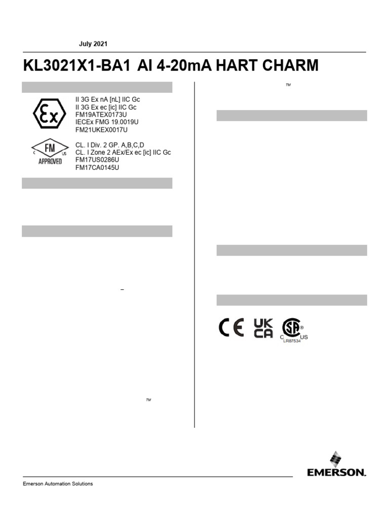 KL3021X1-BA1 ATEX Instruction Sheet | PDF | Manufactured Goods
