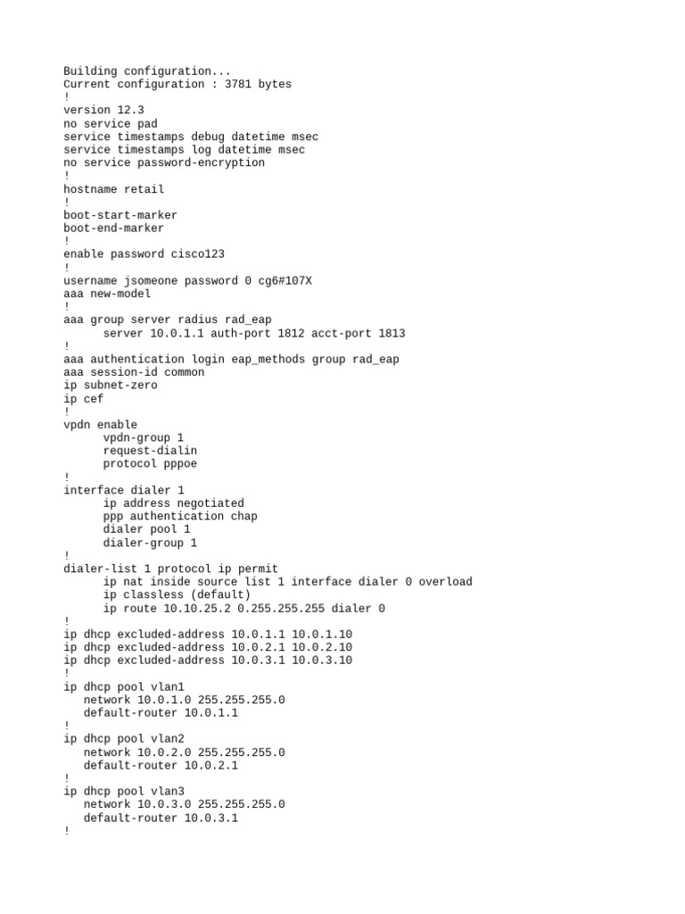 Cisco Sample Config | PDF | Ip Address | File Transfer Protocol