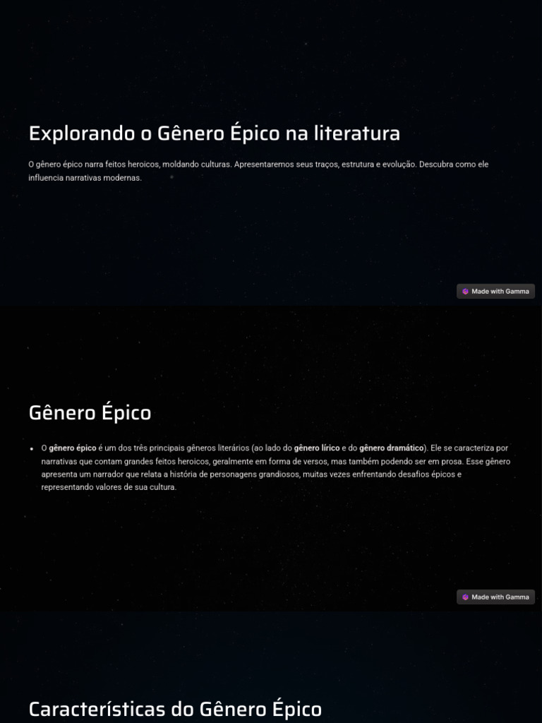Explorando o Genero Epico Na Literatura | PDF