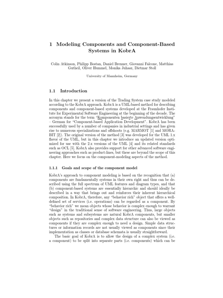 Kobr A | PDF | Component Based Software Engineering | Use Case